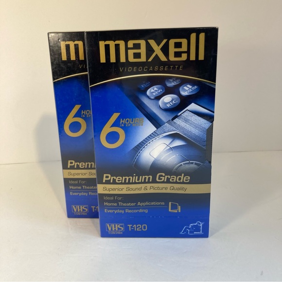 Other | Maxwell Premium Grade 2 Blank Vhs T12 6 Hour Vcr Video Tapes ...